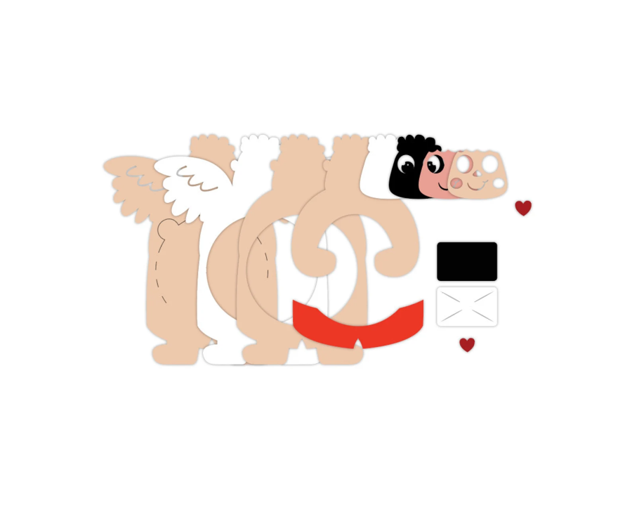 CUPIDO VALENTINE'S day candy holder, ornament gift SVG - BanettaDesigns
