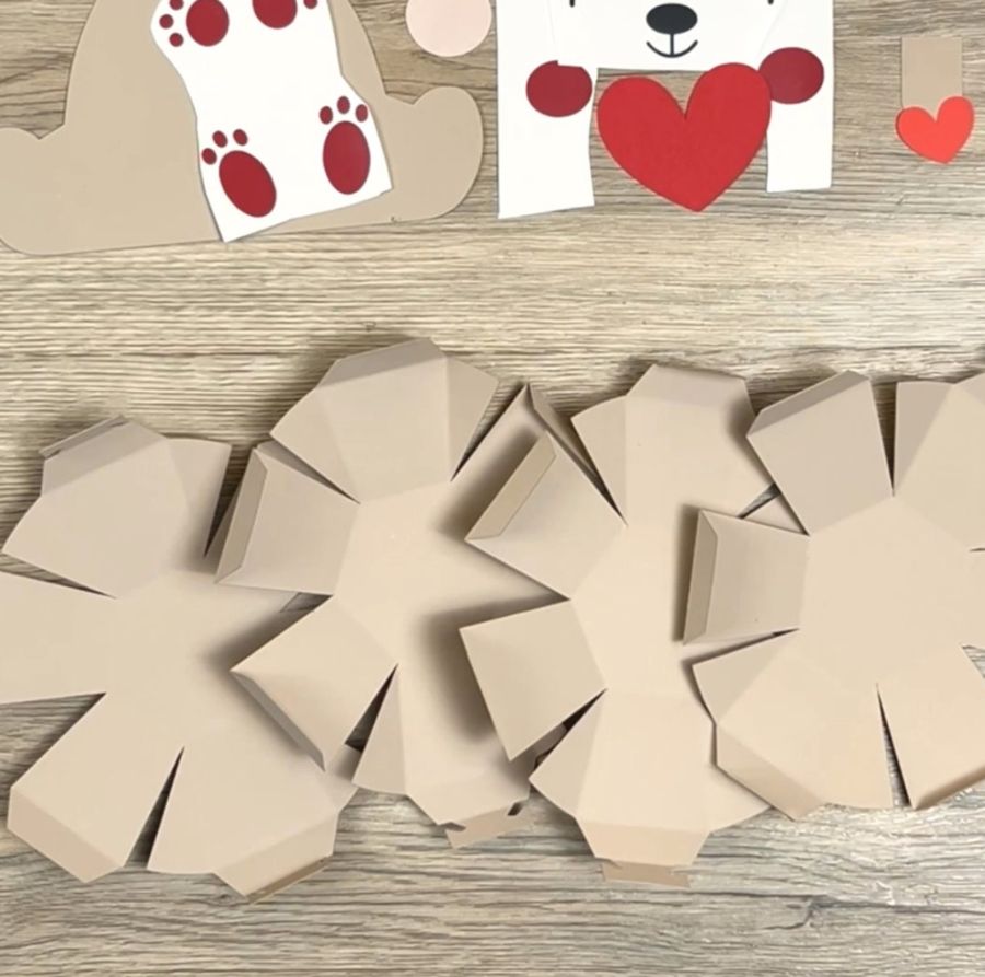 Cute BEAR POP-UP card Valentine's day gift svg - BanettaDesigns